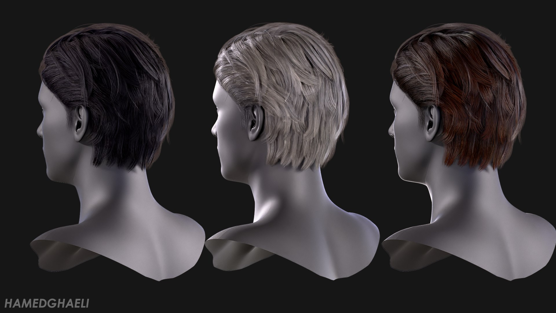 3D Real Time Hair Card Male Hairstyle Model - TurboSquid 2065167