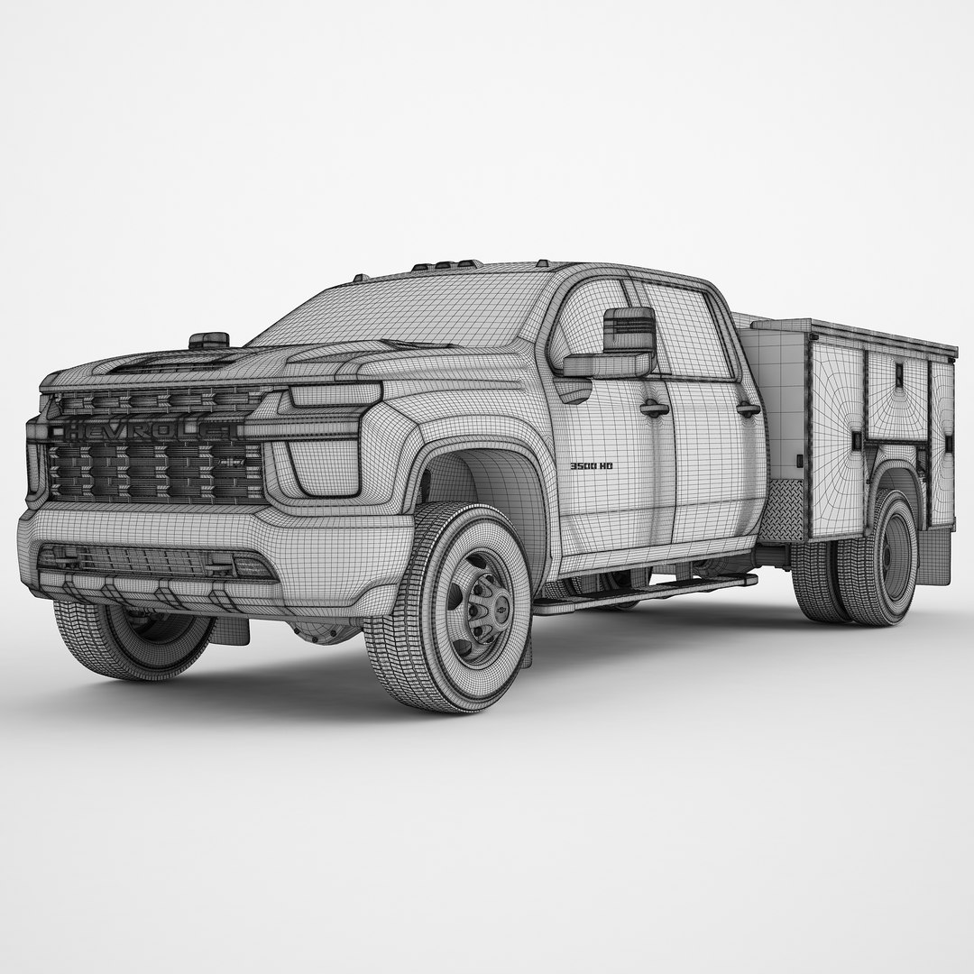 3D Model Chevrolet Silverado 3500 HD 2021 Enclosed Utility 03 ...
