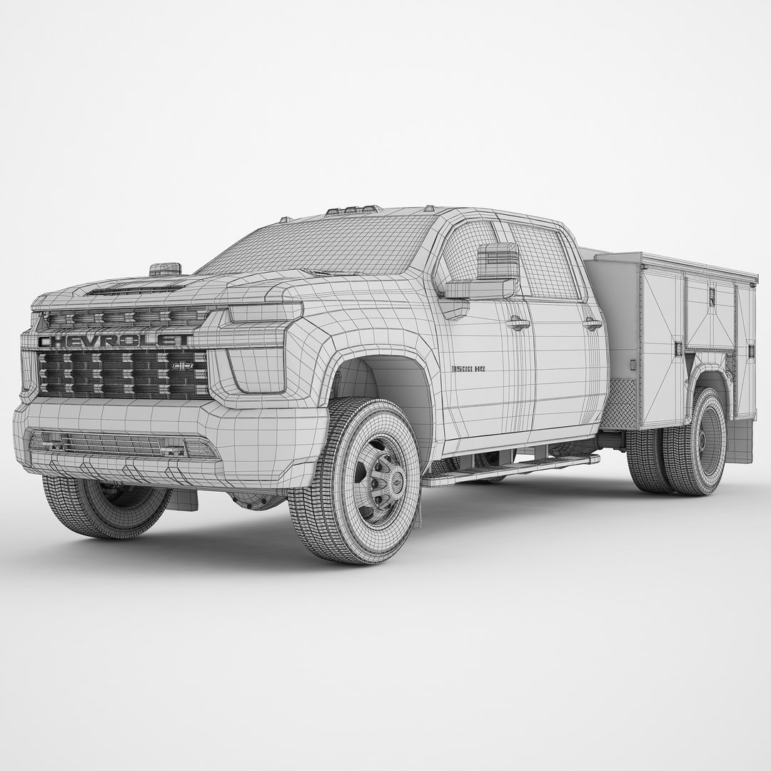 3D Model Chevrolet Silverado 3500 HD 2021 Enclosed Utility 03 ...