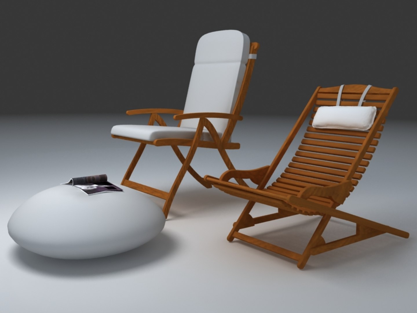3d Pool Chair Model