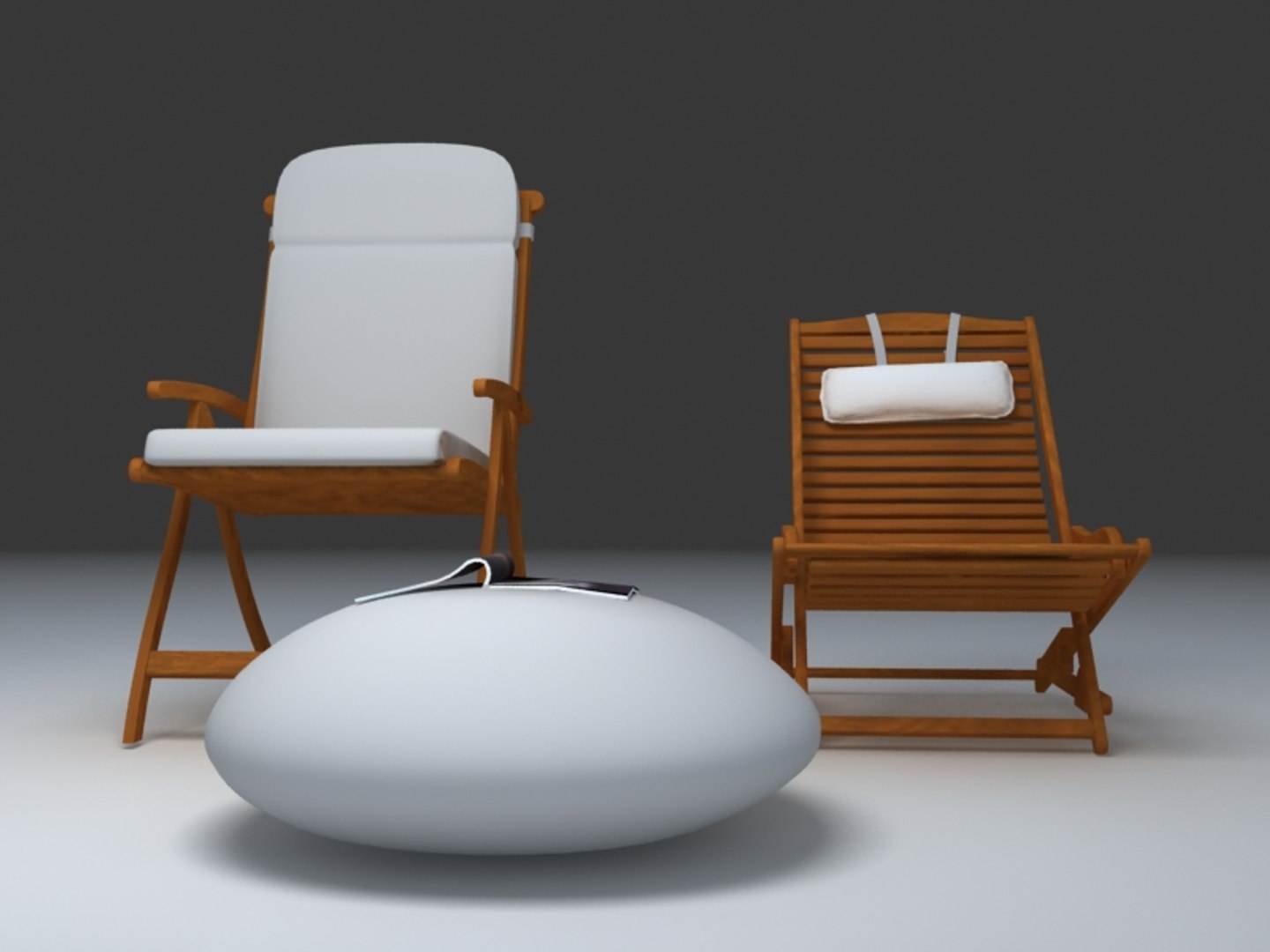 3d Pool Chair Model