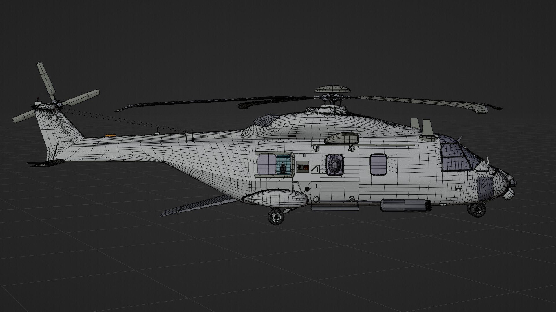 Nh-90 Transport Helicopter 3d Model