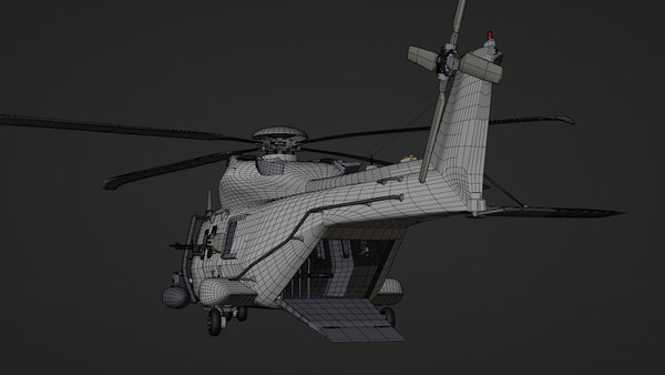 nh-90 transport helicopter 3d model