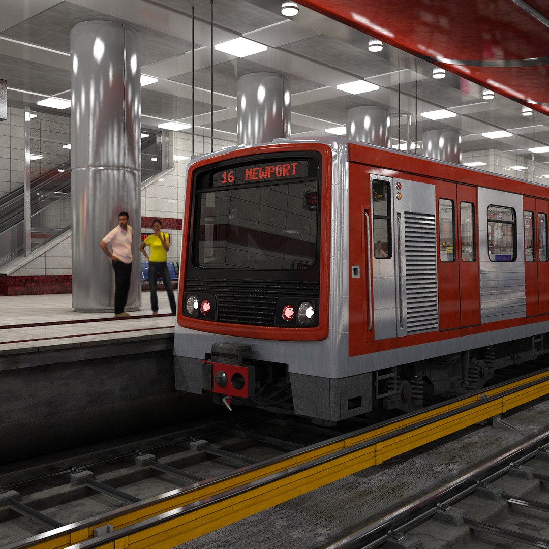 subway station train - 3d max