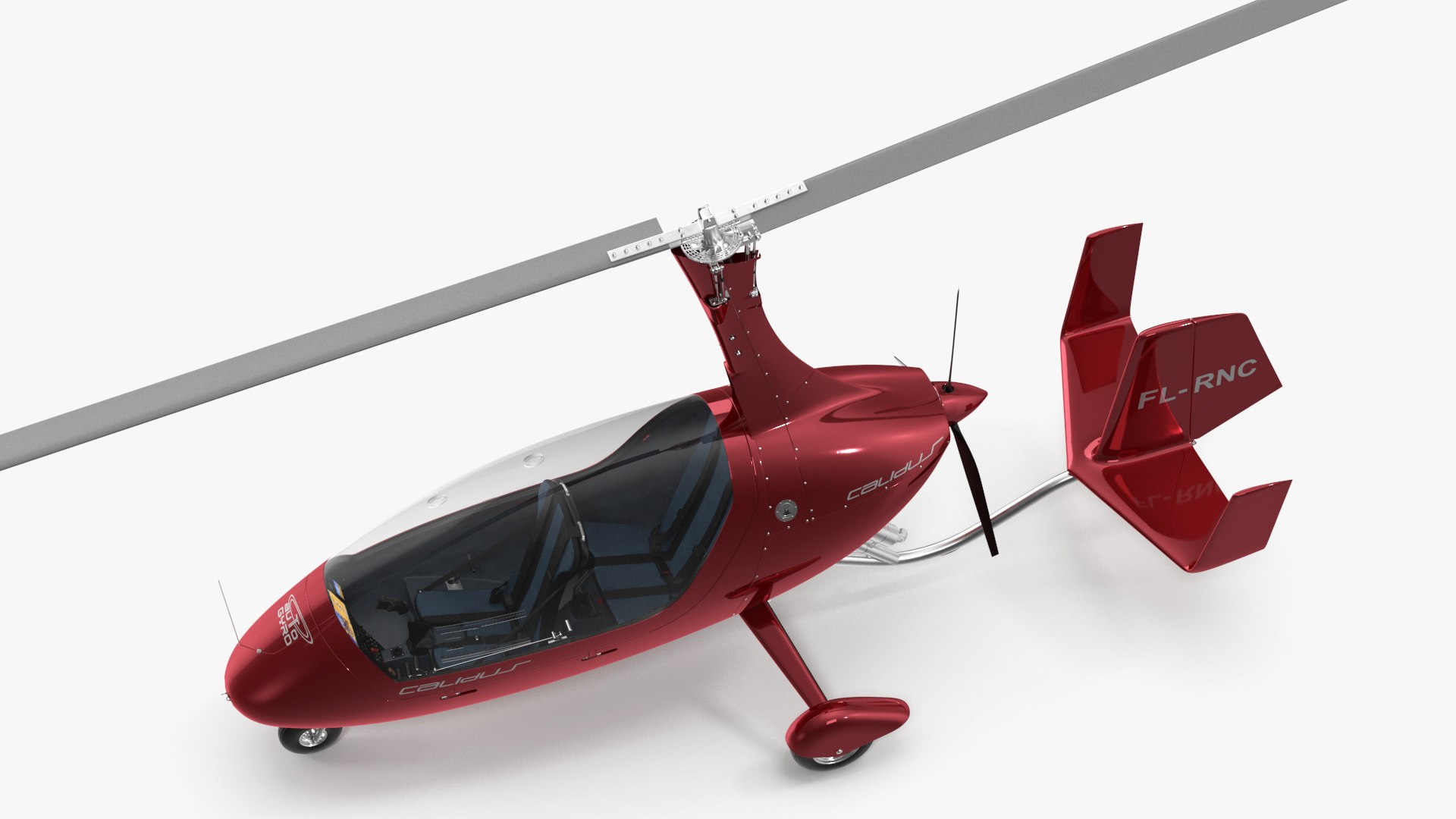 3D Gyroplane Calidus 912 Red Rigged For Maya Model - TurboSquid 2248074