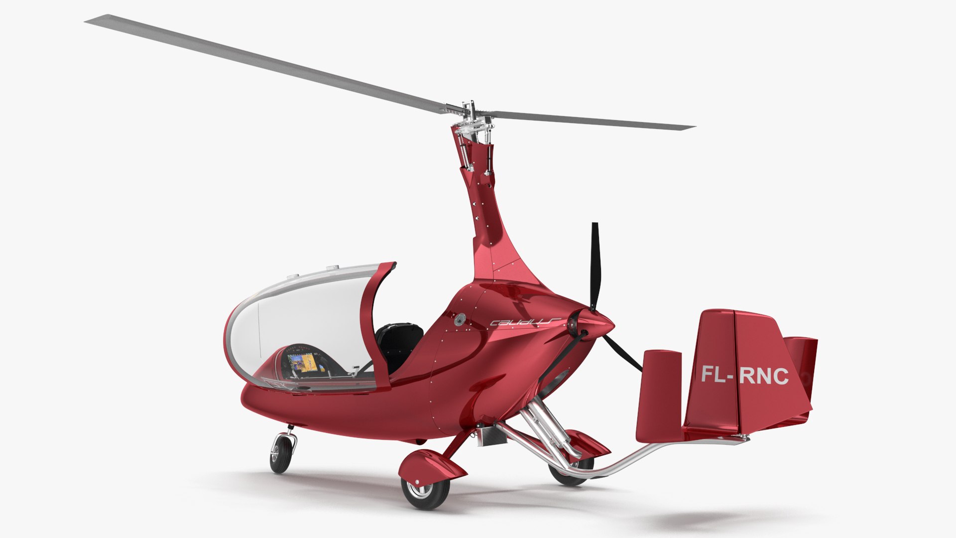 3D Gyroplane Calidus 912 Red Rigged For Maya Model - TurboSquid 2248074