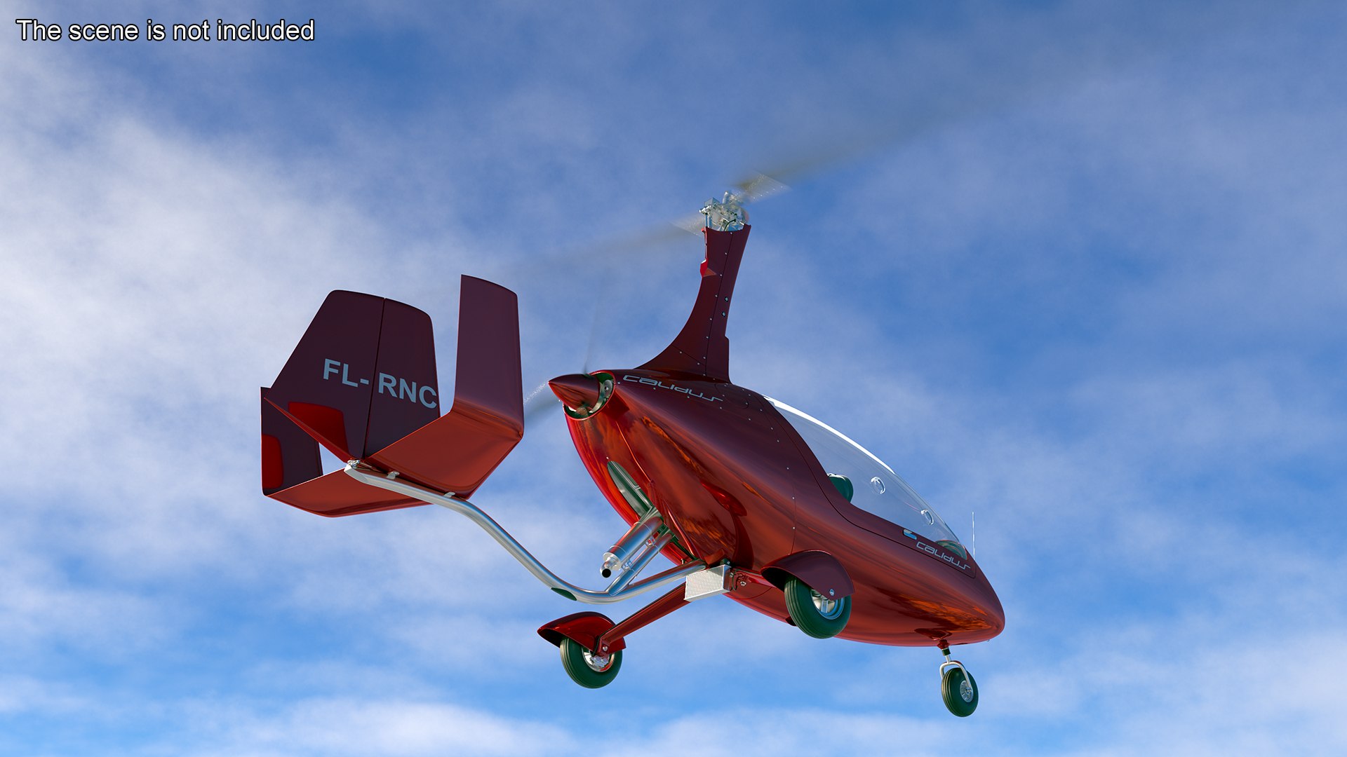3D Gyroplane Calidus 912 Red Rigged For Maya Model - TurboSquid 2248074