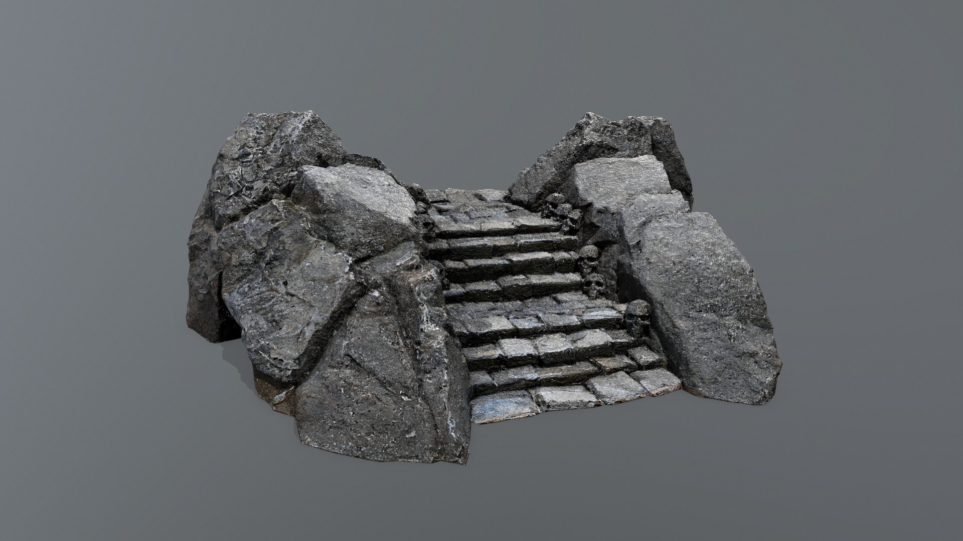 3D Ruin Stairs Model - TurboSquid 2178553
