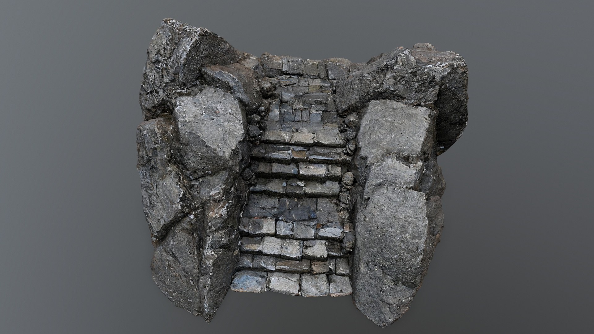 3D Ruin Stairs Model - TurboSquid 2178553
