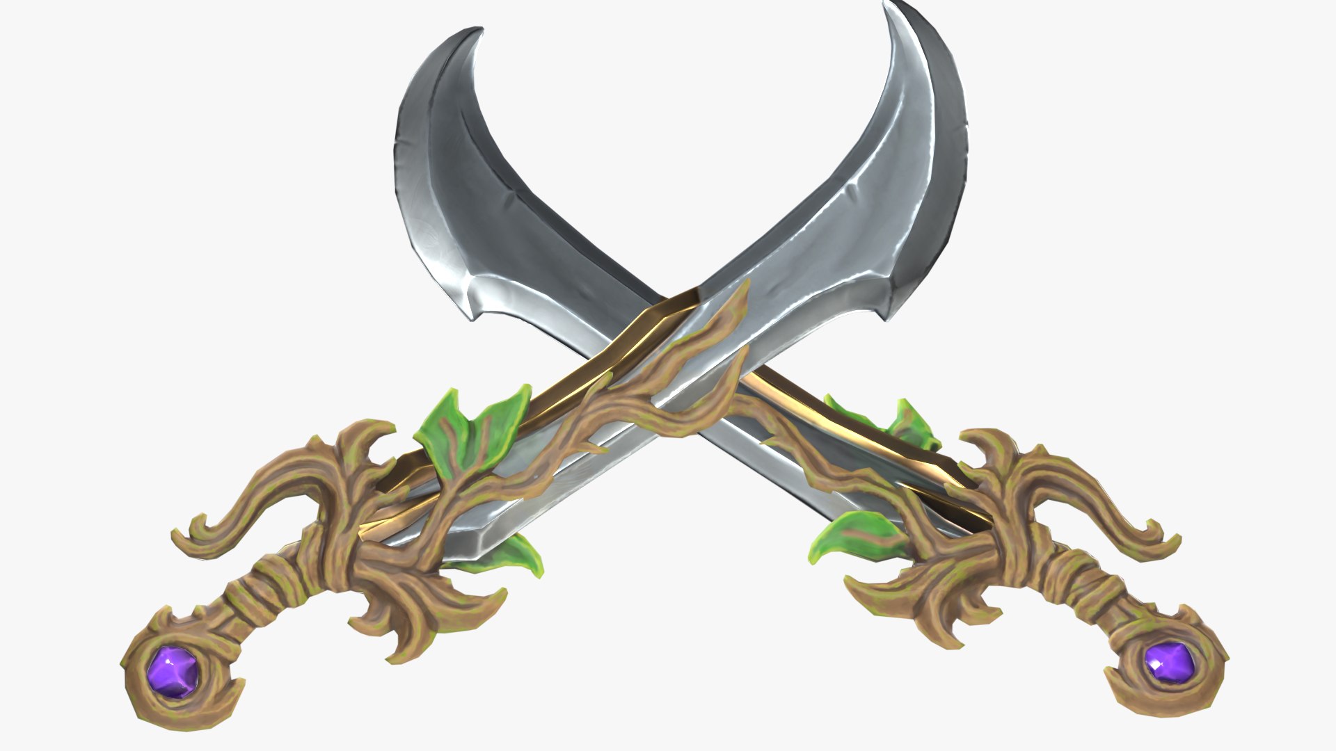 Stylized Fantasy RPG Weapon Sword Scimitar Curved Dagger Shortsword ...