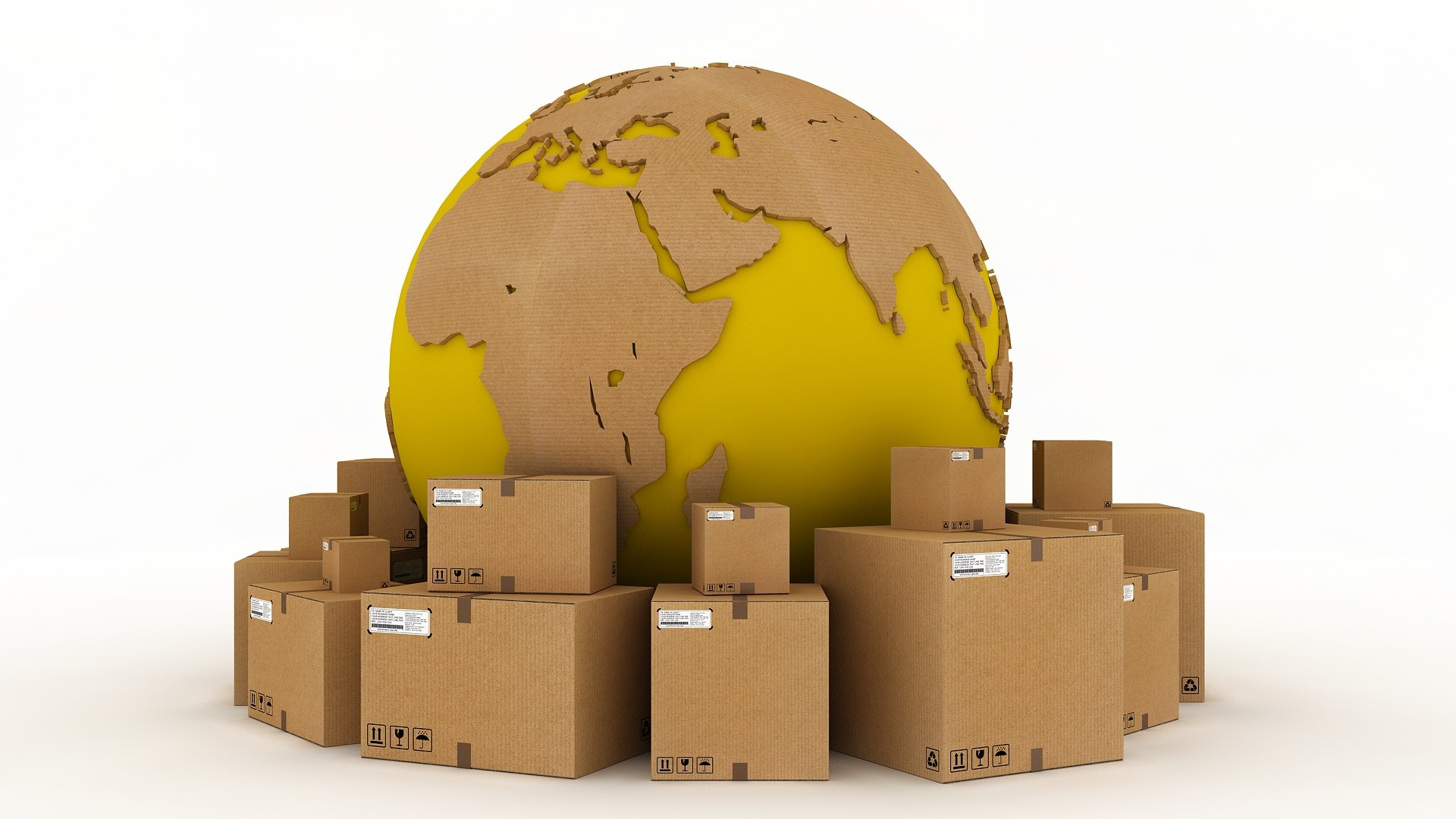 3D Cardboard Boxes World - TurboSquid 1586415