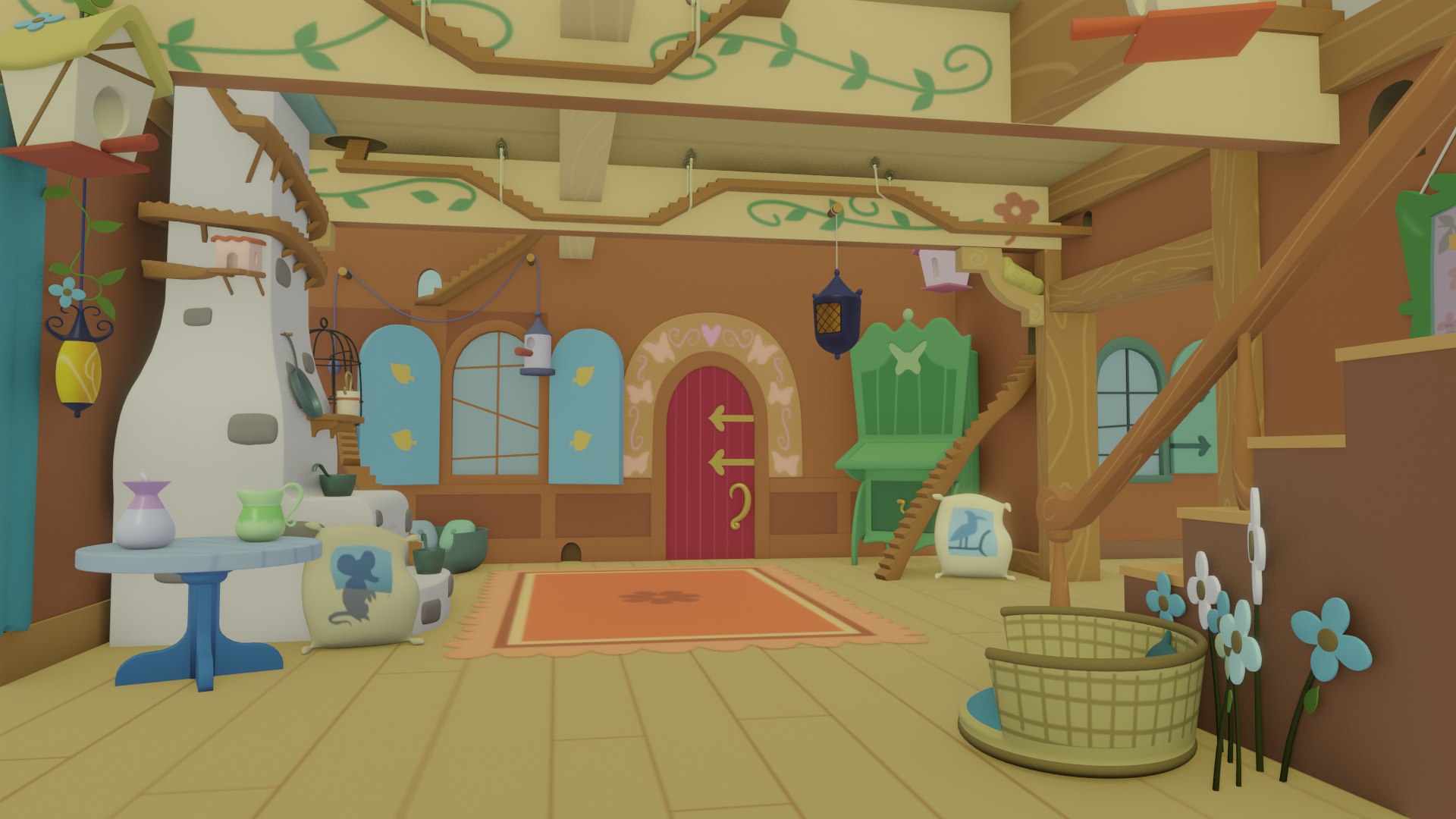 3D Fluttershy Cottage Inside - TurboSquid 1959684