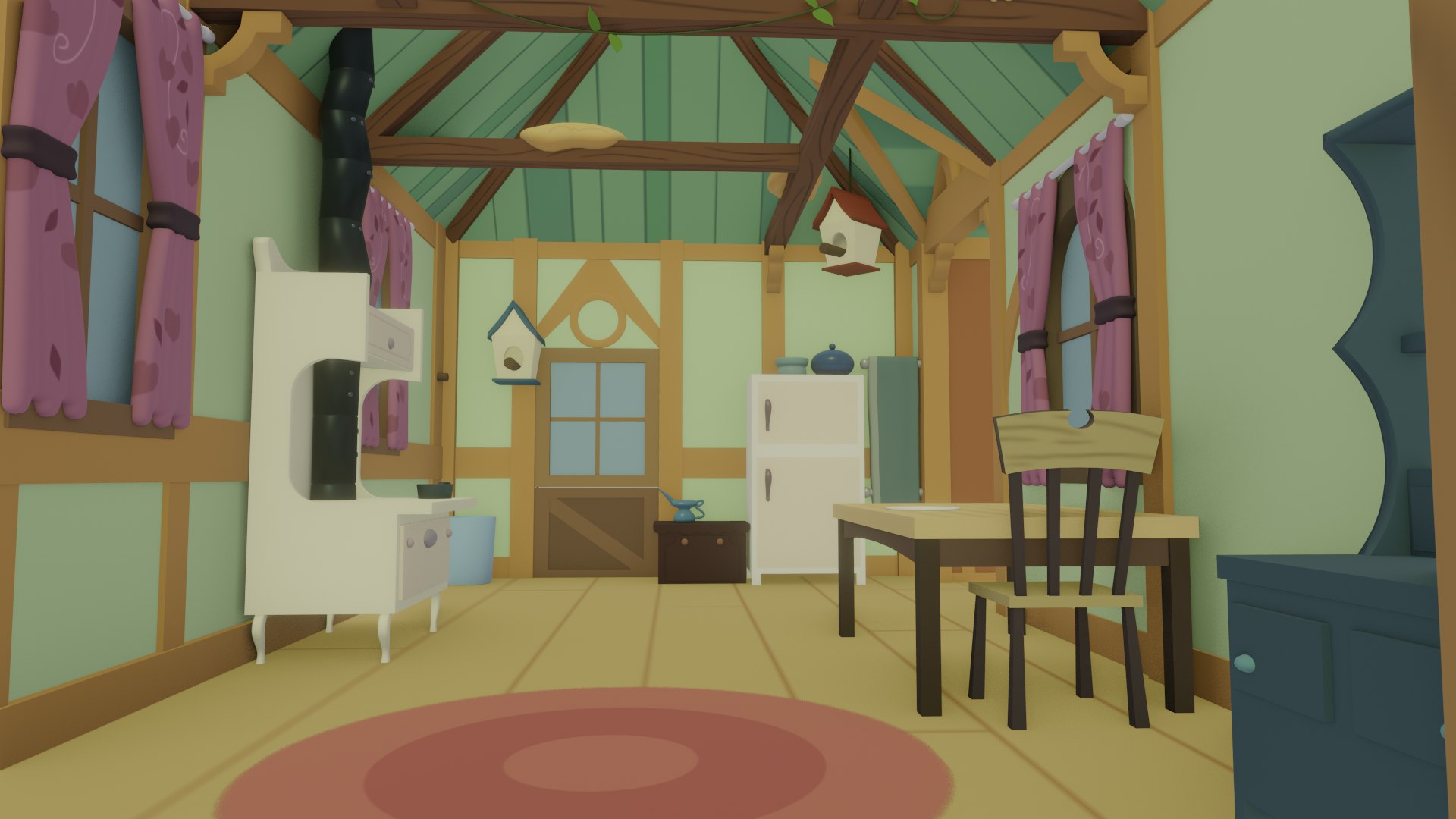 3D Fluttershy Cottage Inside - TurboSquid 1959684
