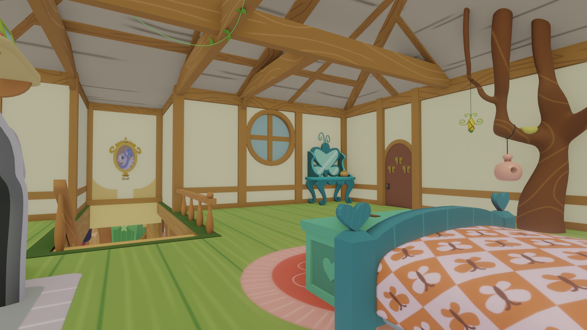 3D Fluttershy Cottage Inside - TurboSquid 1959684