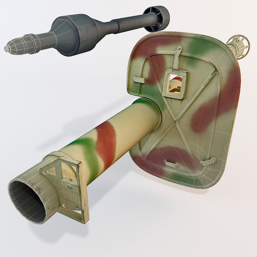 panzerschreck 54 rocket launcher 3d c4d