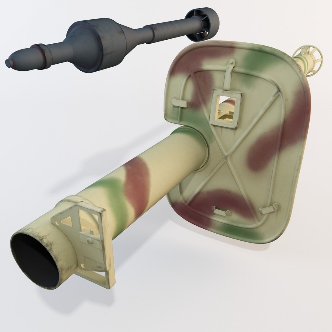 panzerschreck 54 rocket launcher 3d c4d