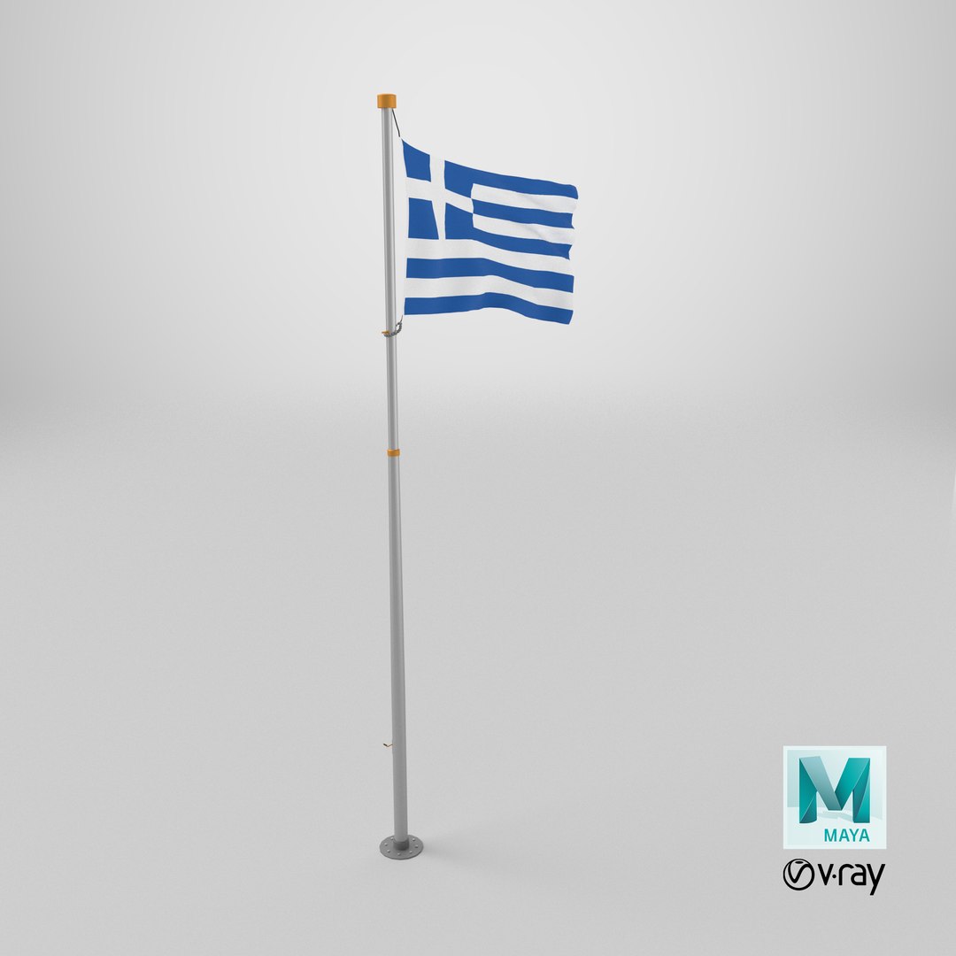 Pole Flag Greece 3D Model - TurboSquid 2133913