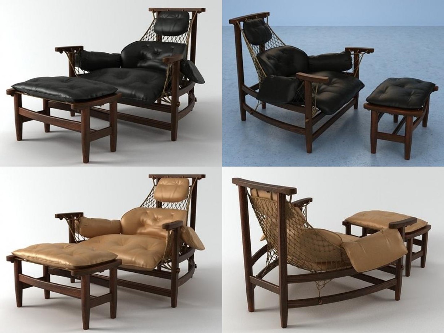 Jangada lounge chair otoman model - TurboSquid 1181159
