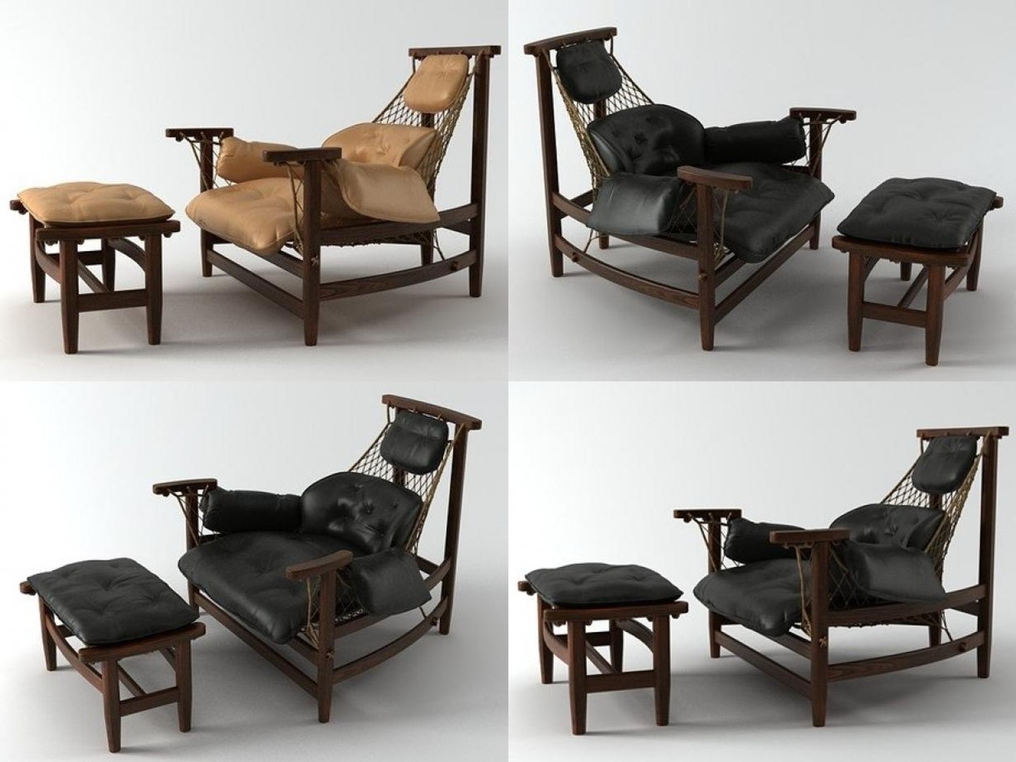 Jangada lounge chair otoman model - TurboSquid 1181159