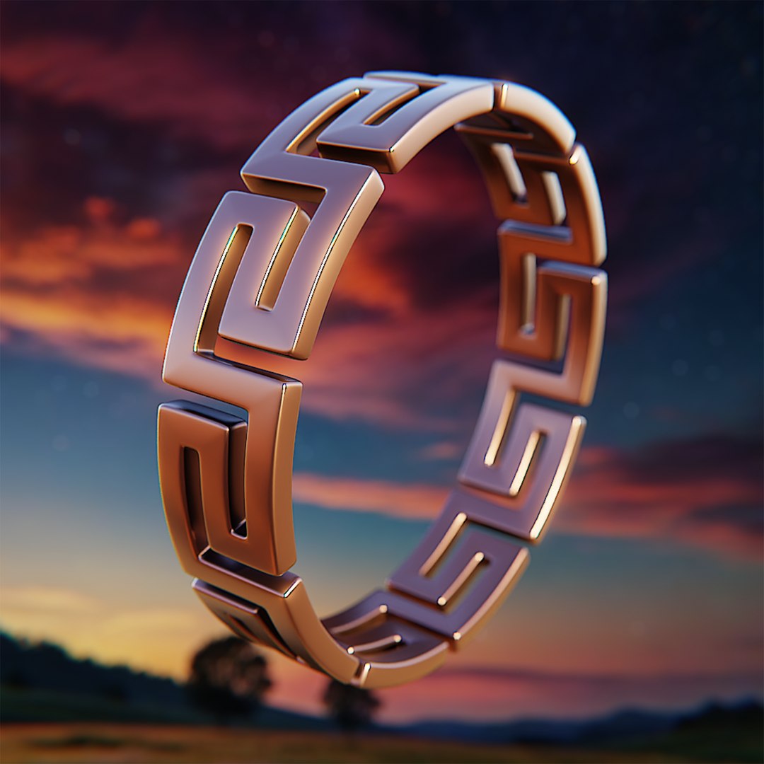 Greek Key Maze Ring For Printing 80 3D Model - TurboSquid 2415840