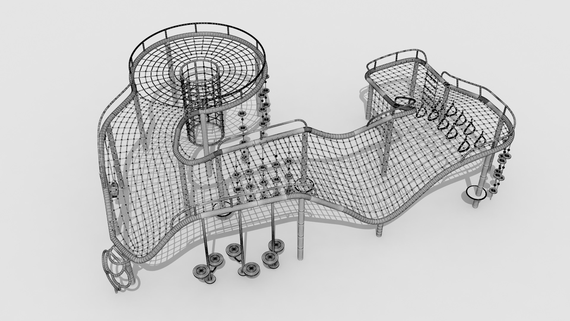 3D Kids Jungle Gym Rope Net Climbing Playground - TurboSquid 2115121