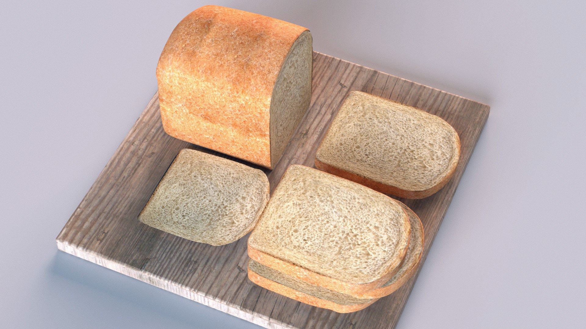 loaf sliced bread 3d model