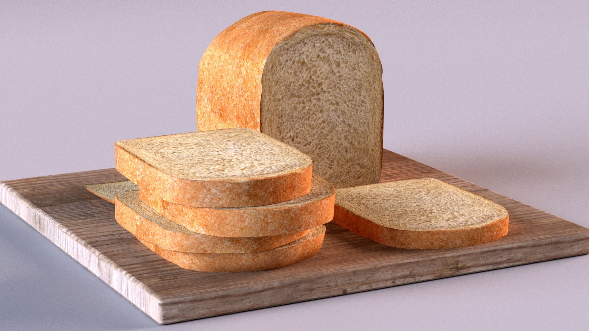 loaf sliced bread 3d model