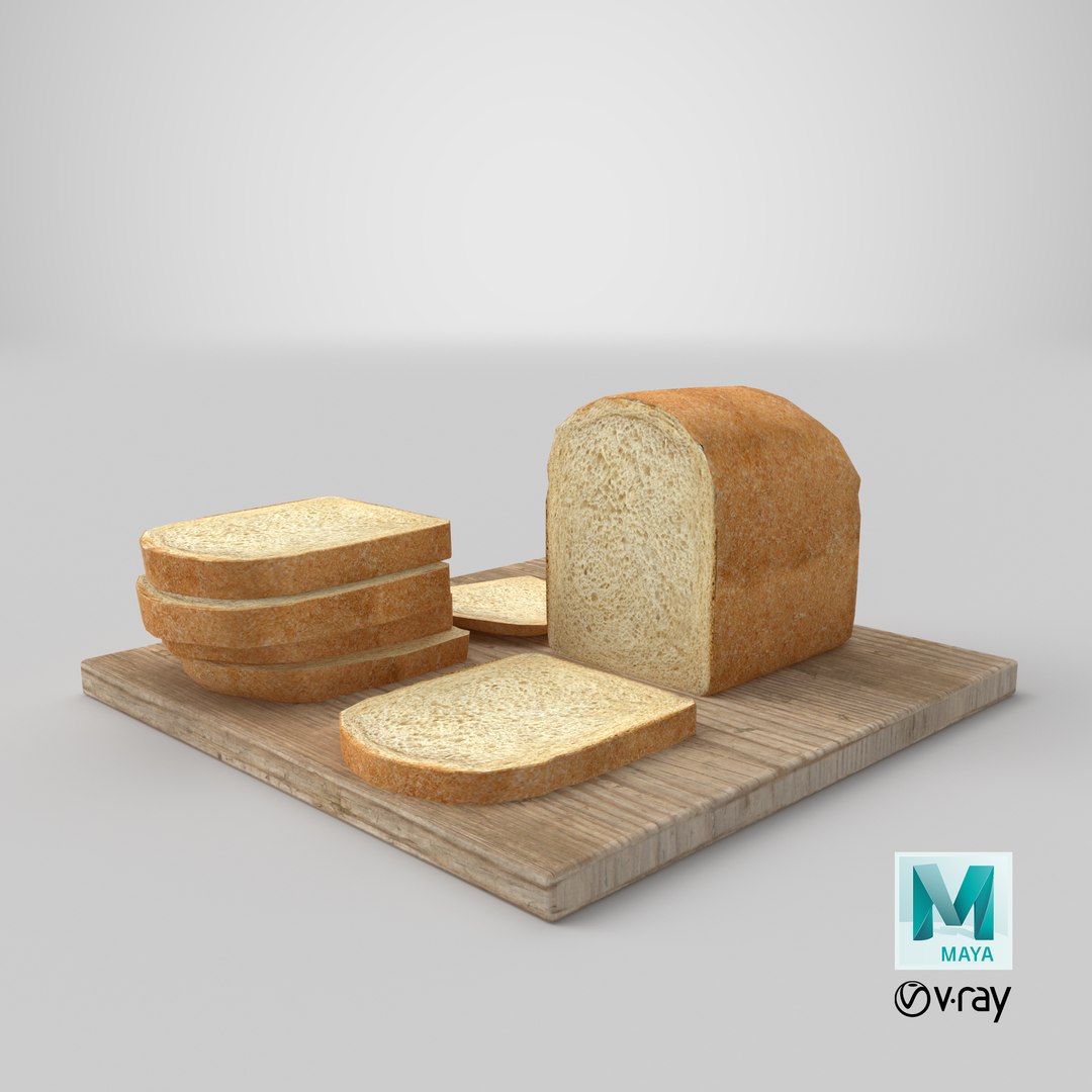 loaf sliced bread 3d model