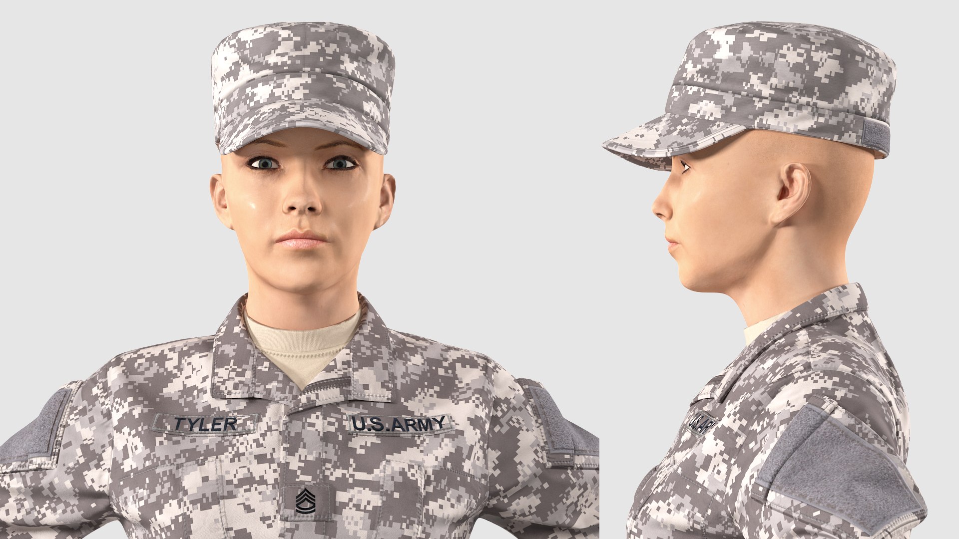 Female soldier military acu 3D - TurboSquid 1701506