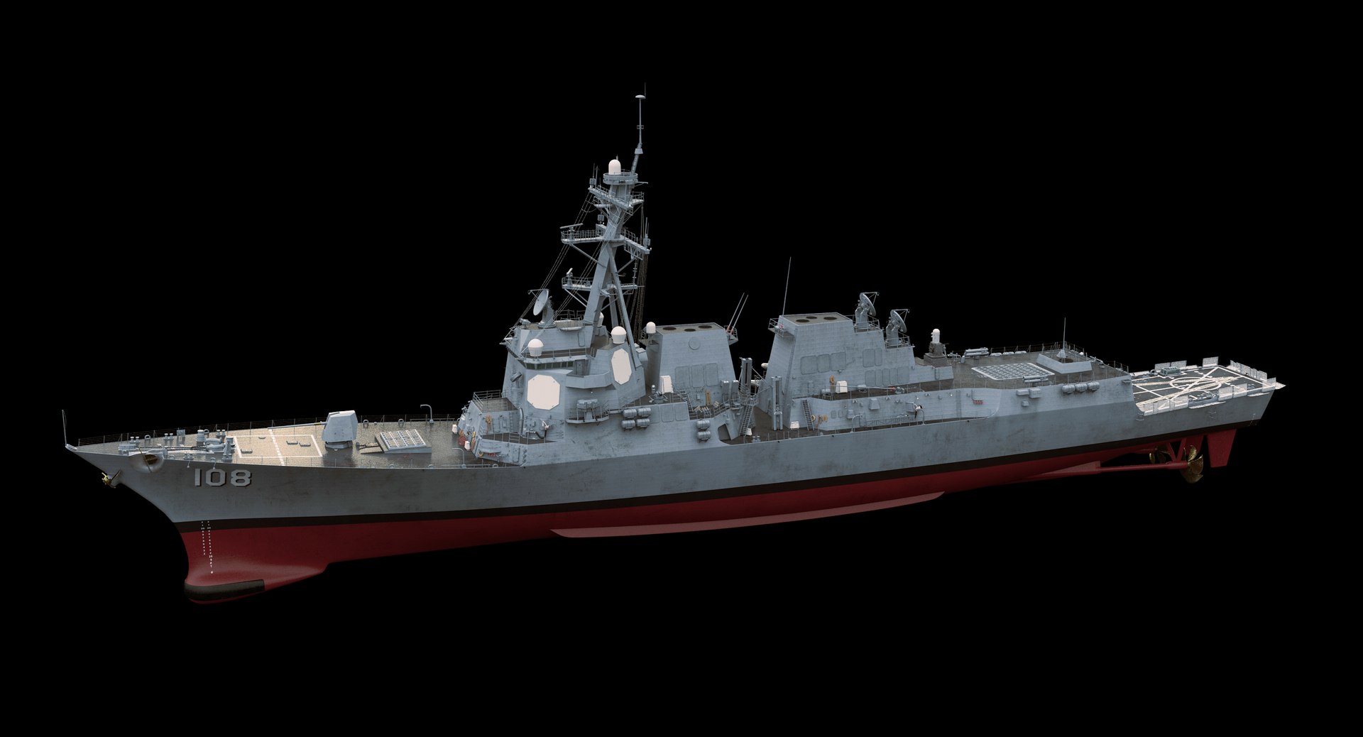 3d uss wayne e meyer model