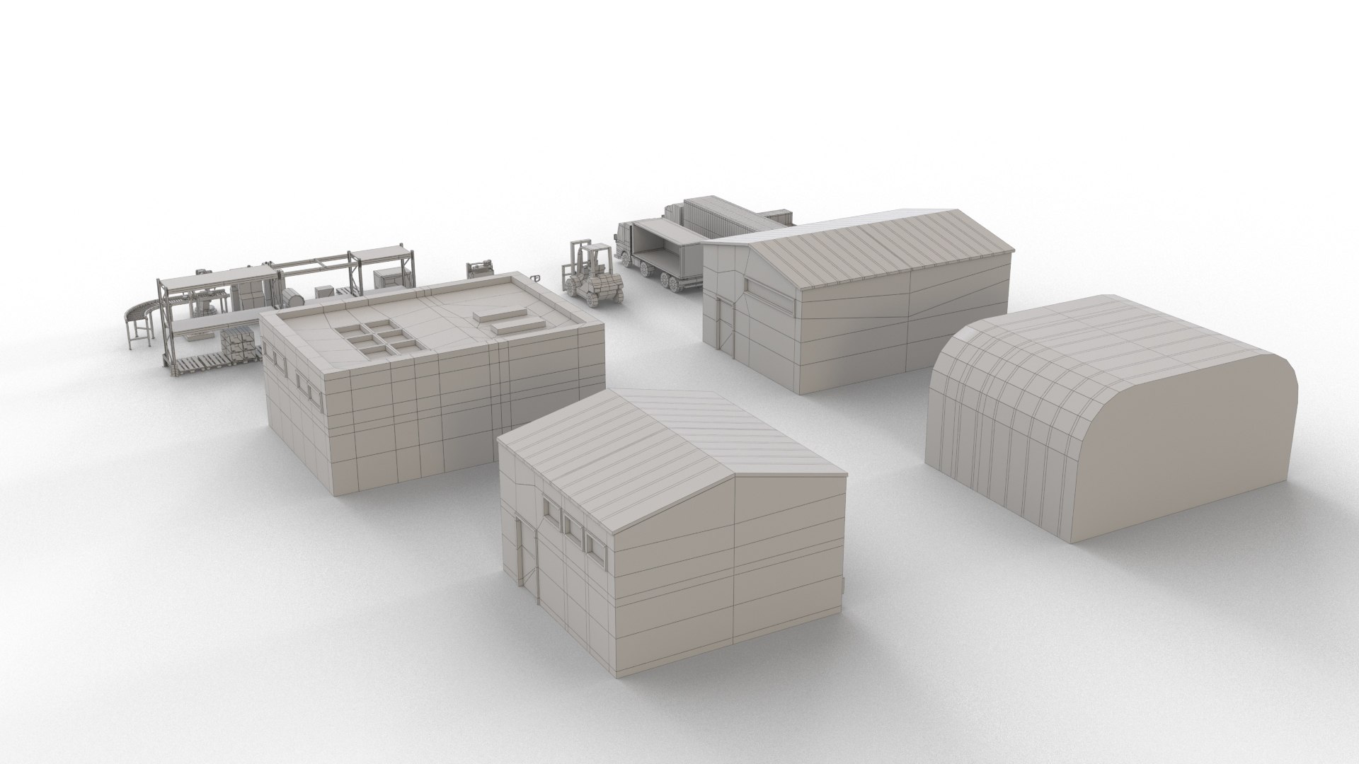 3D model Warehouse industrial low poly set - TurboSquid 1998249