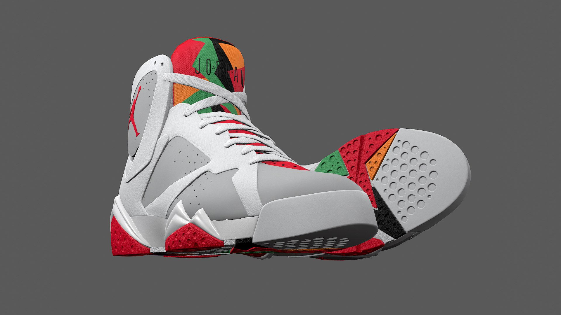 3D Model Air Jordan 7-retro Sneakers-PBR Model-2 - TurboSquid 2059003