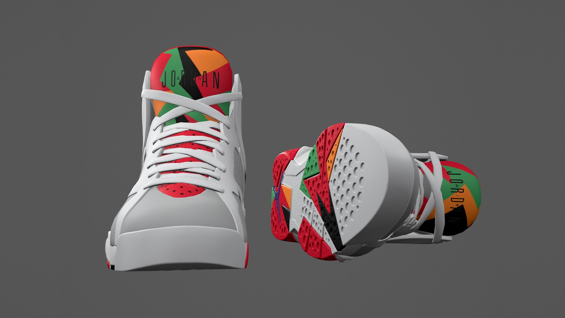 3D Model Air Jordan 7-retro Sneakers-PBR Model-2 - TurboSquid 2059003