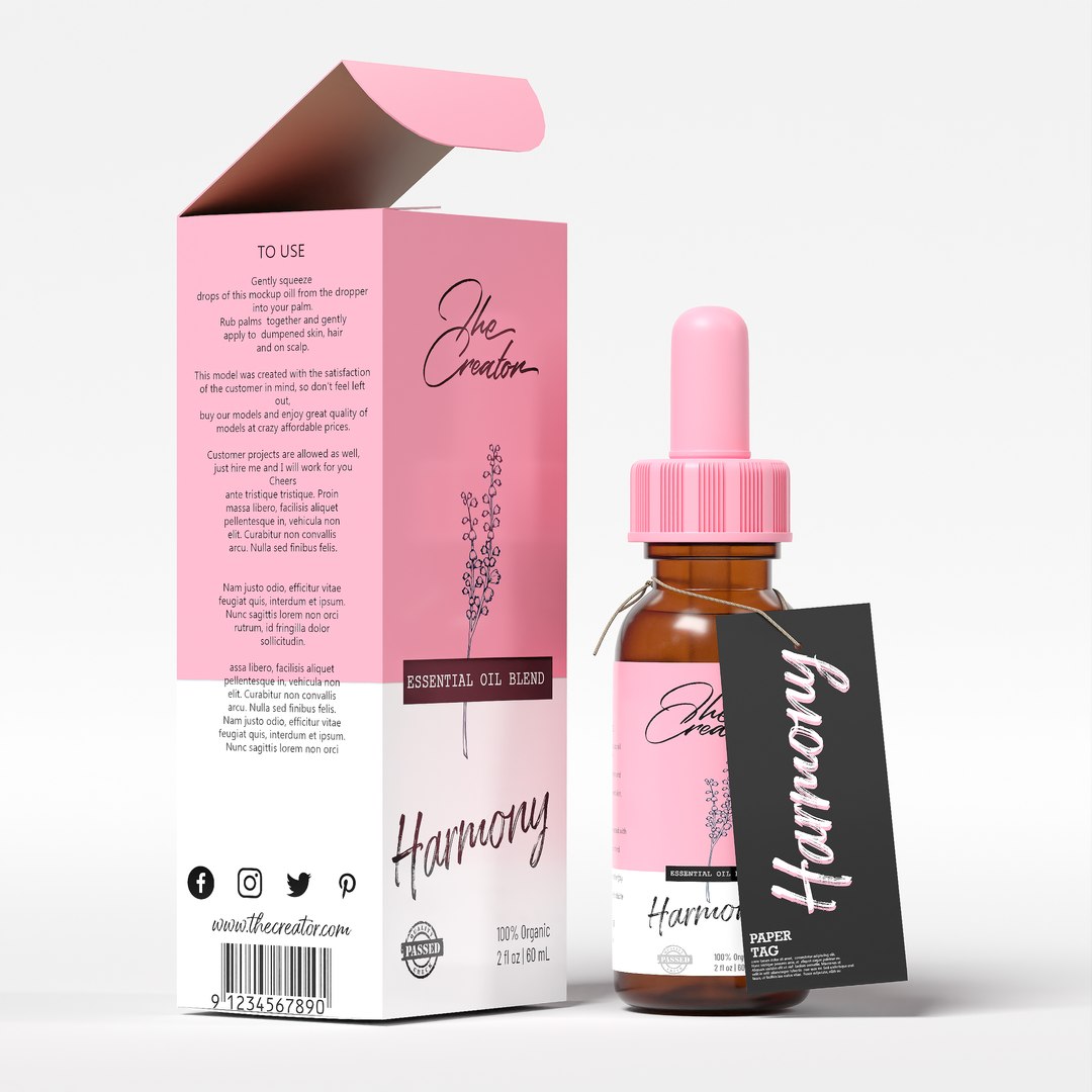 Essential Oil Blend Harmony 3D Model - TurboSquid 2286655