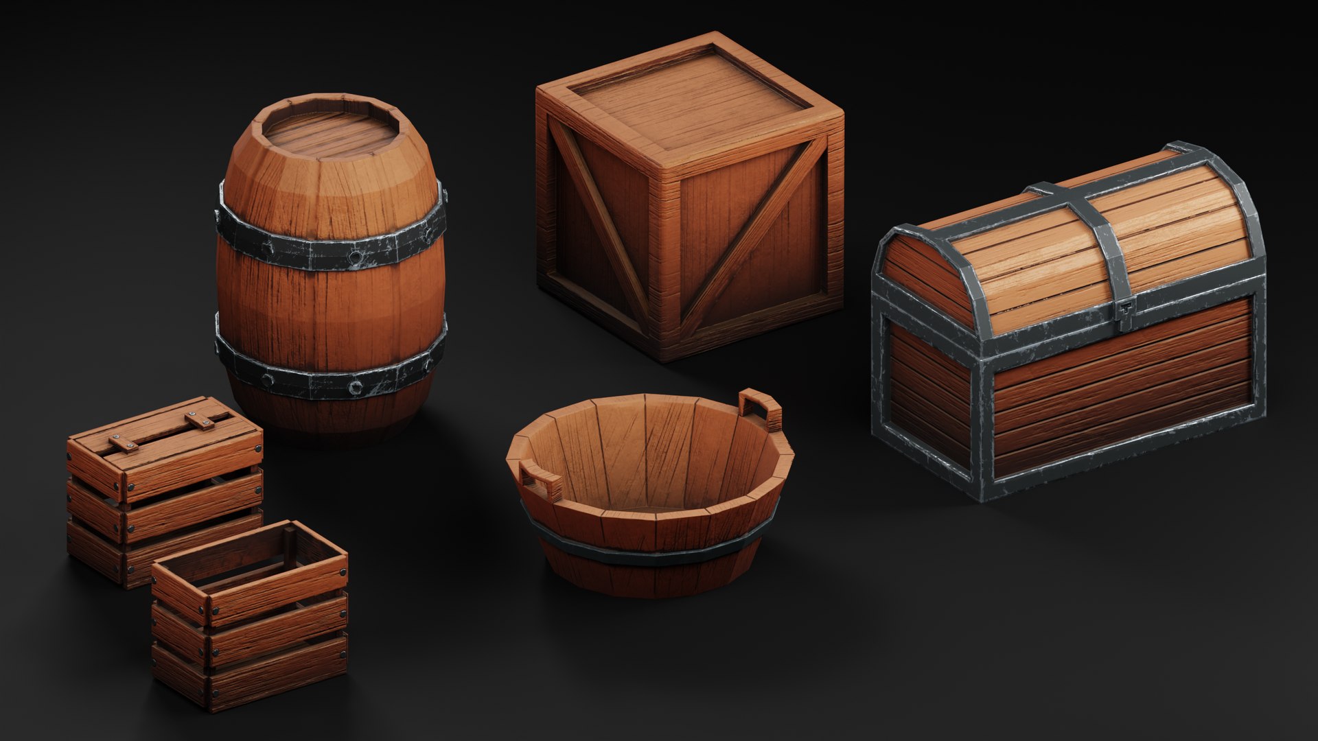 Free 3D Model Prop Set 1 Low-Poly Stylized Container - TurboSquid 1714986