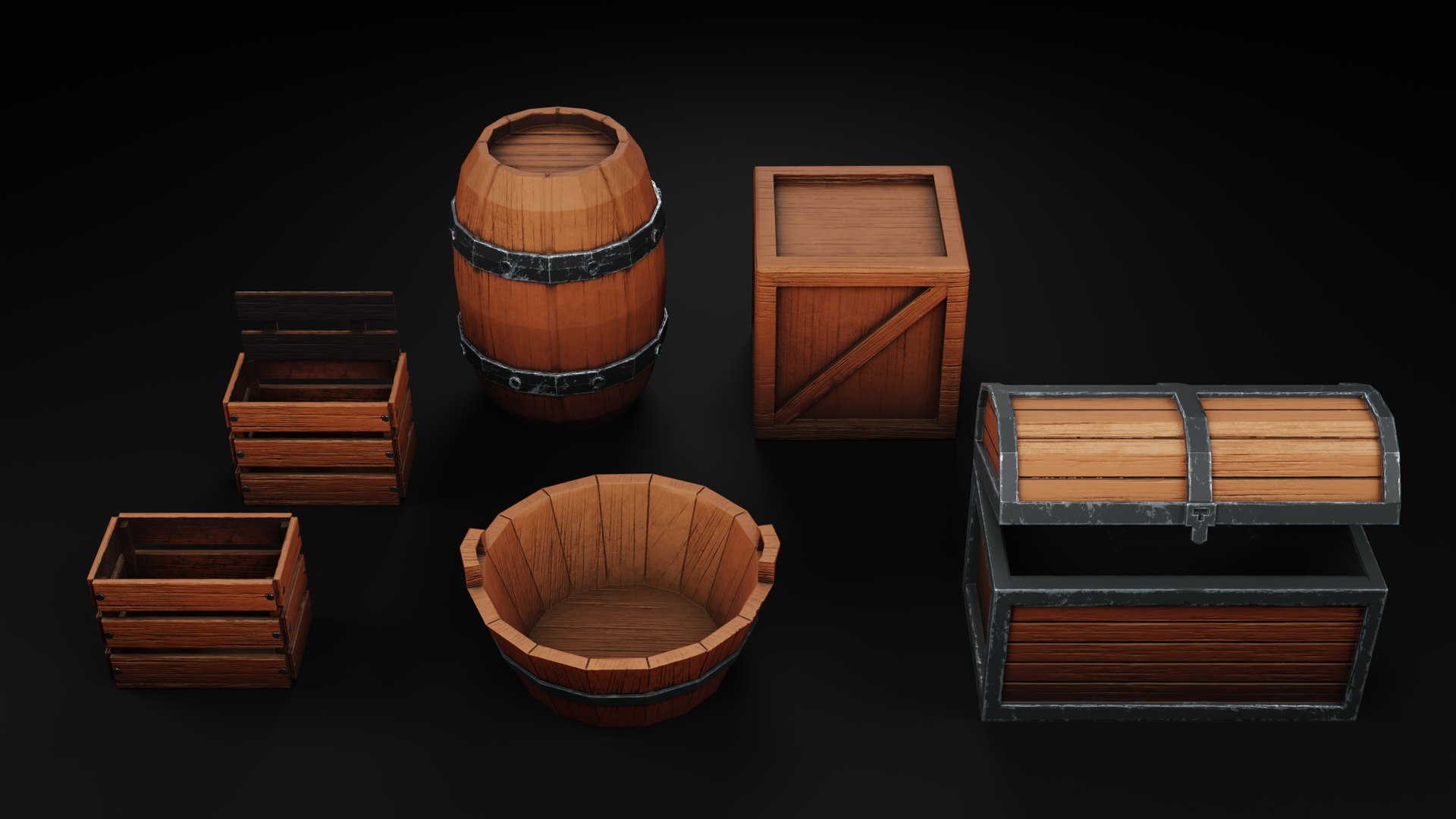 Free 3D Model Prop Set 1 Low-Poly Stylized Container - TurboSquid 1714986