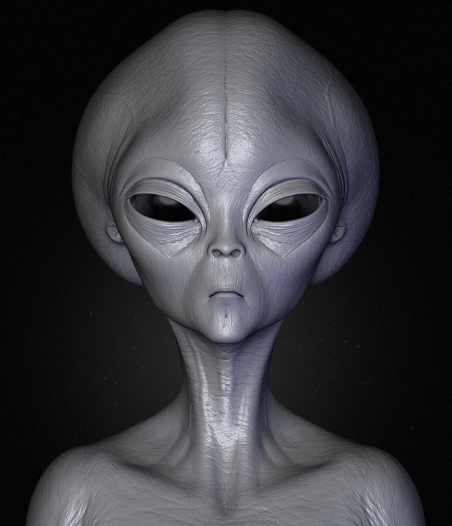 3D Alien Gray Game Character Model - TurboSquid 2130868