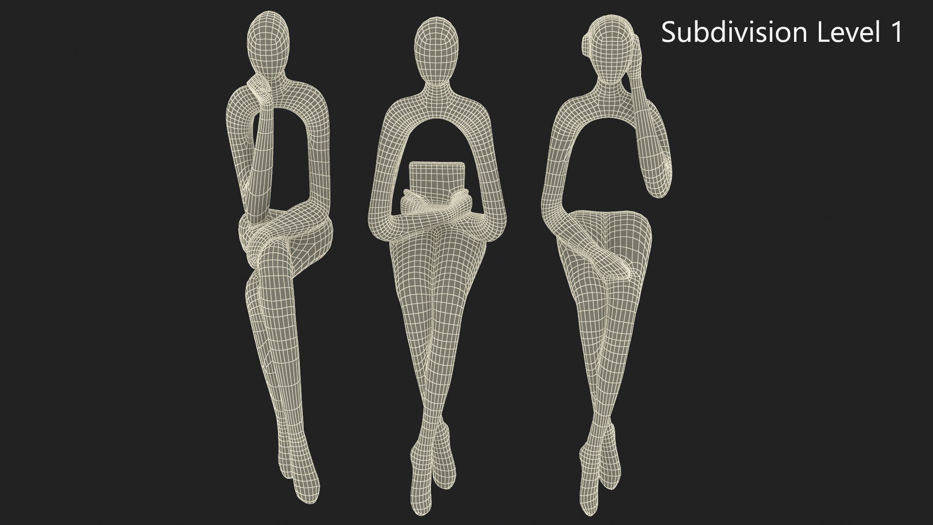 Home Decor Human Sculpture Silver Color 3D Model - TurboSquid 2228409