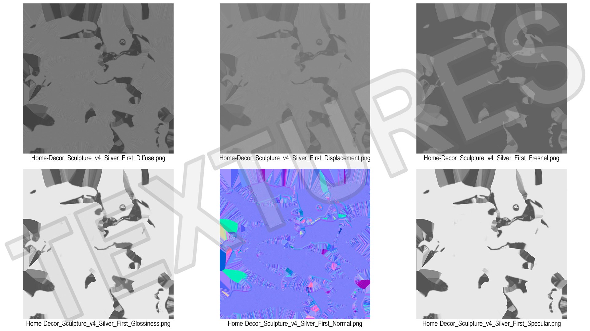 Home Decor Human Sculpture Silver Color 3D Model - TurboSquid 2228409