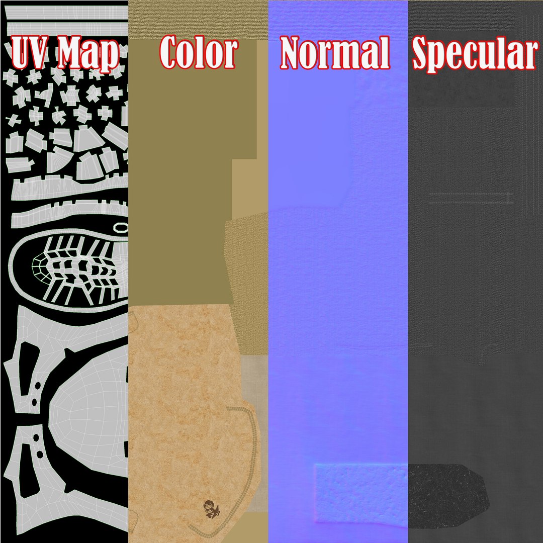 usmc shoes boots 3d model