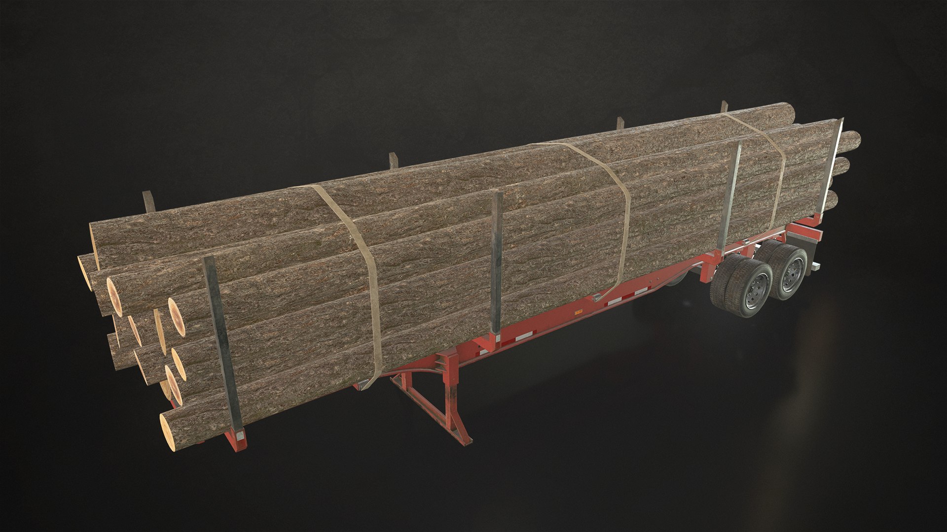 Logging Trailer - Low Poly 3D Model - TurboSquid 1758008