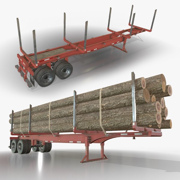Logging Trailer - Low Poly 3D model - TurboSquid 1758008