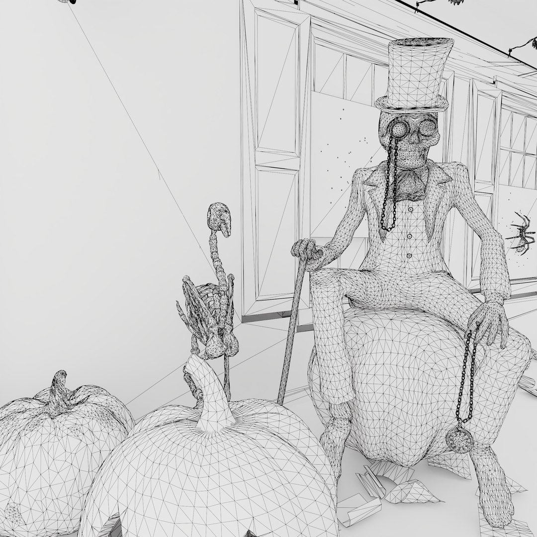 Halloween Porch Blender Scene - DAY Model - TurboSquid 2305852