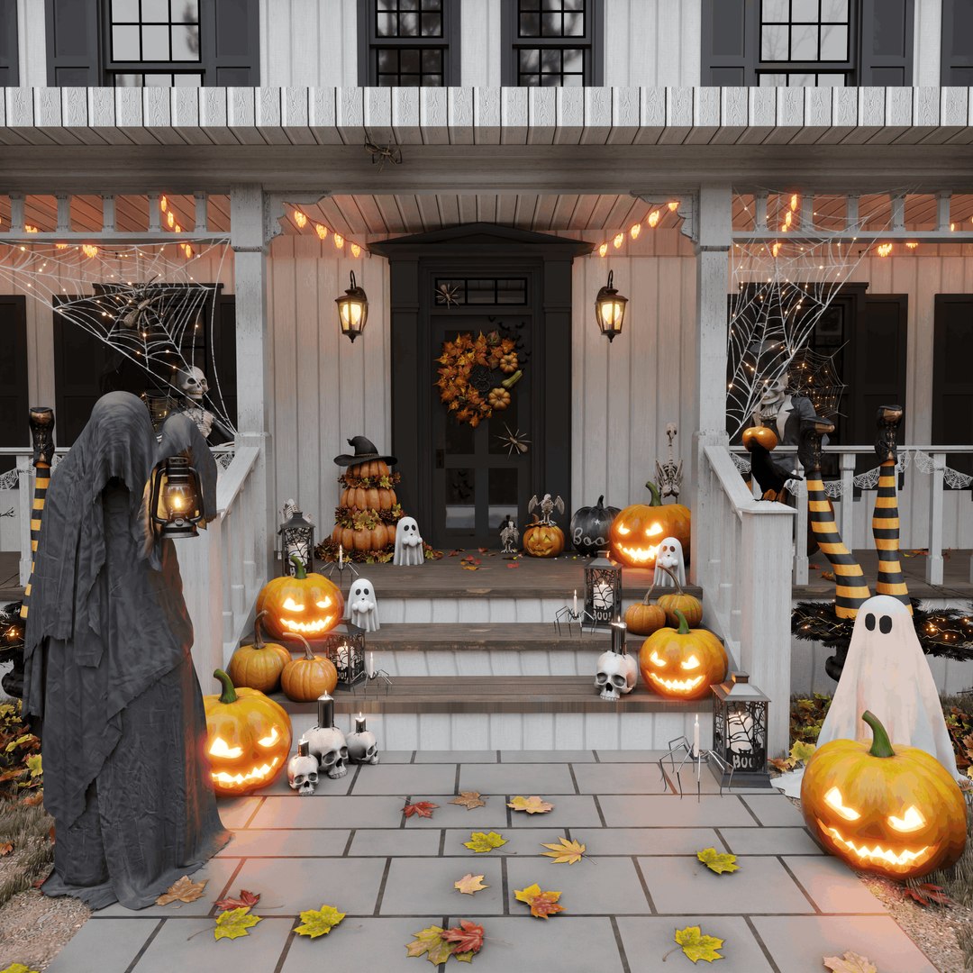 Halloween Porch Blender Scene - DAY Model - TurboSquid 2305852