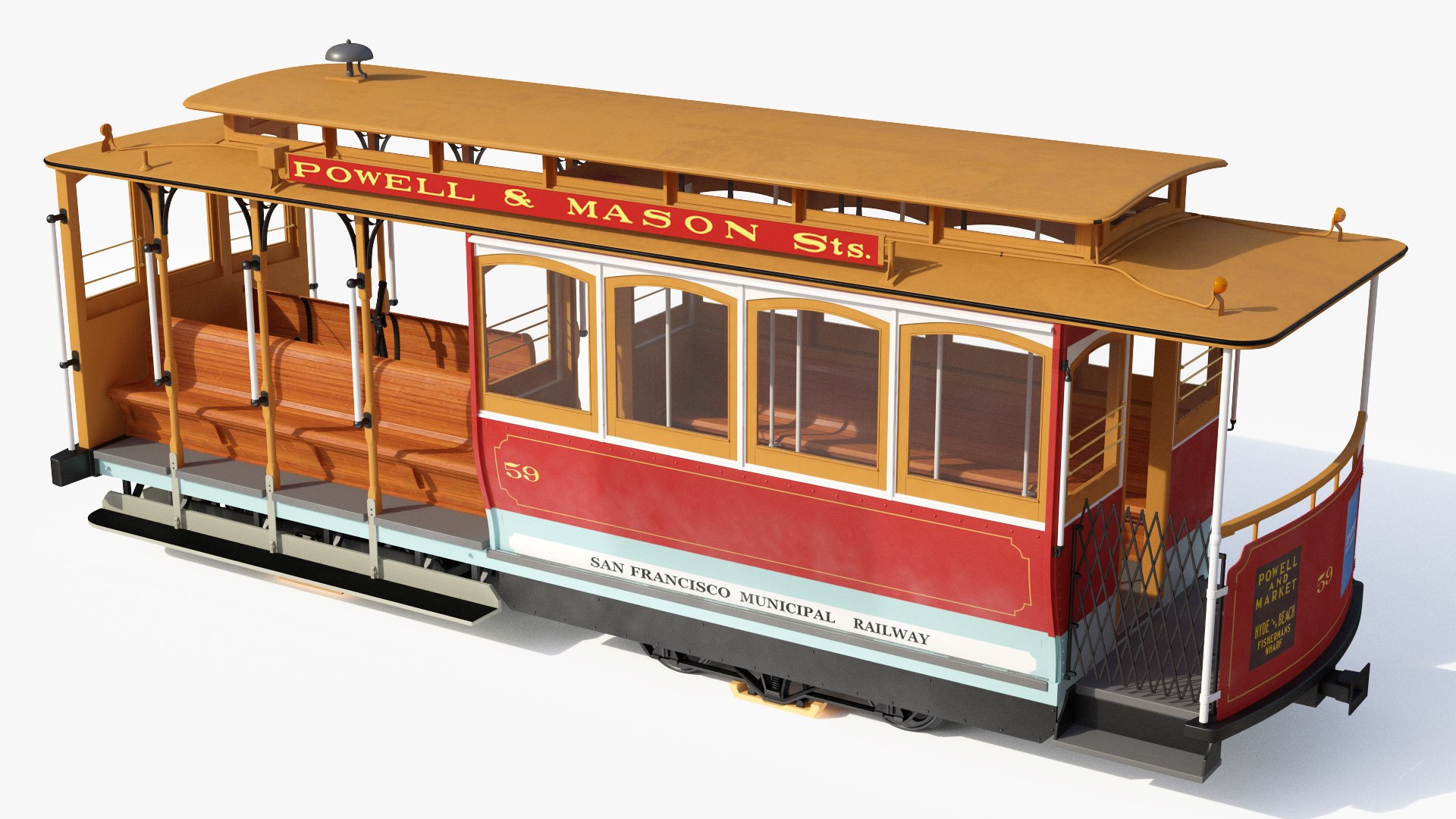 San francisco cable car 3D model - TurboSquid 1623898