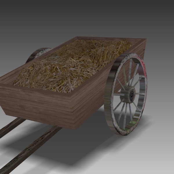 3d model wooden hay cart