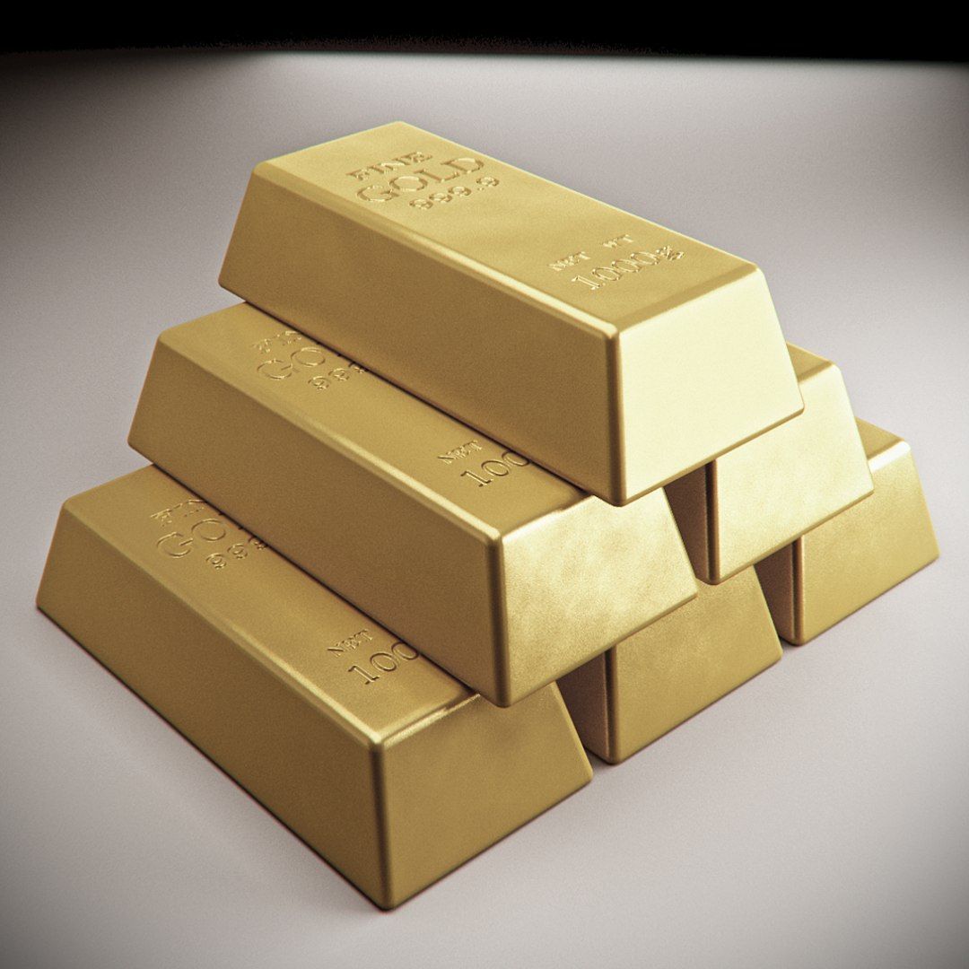 gold brick 3d model