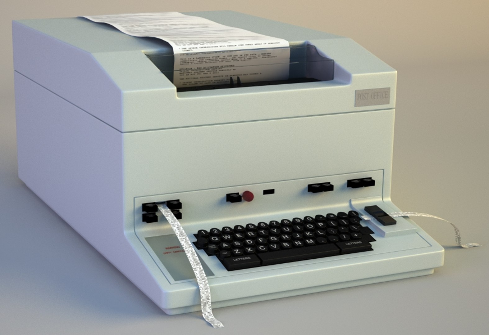 Telex Machine 3D Model - TurboSquid 1658520