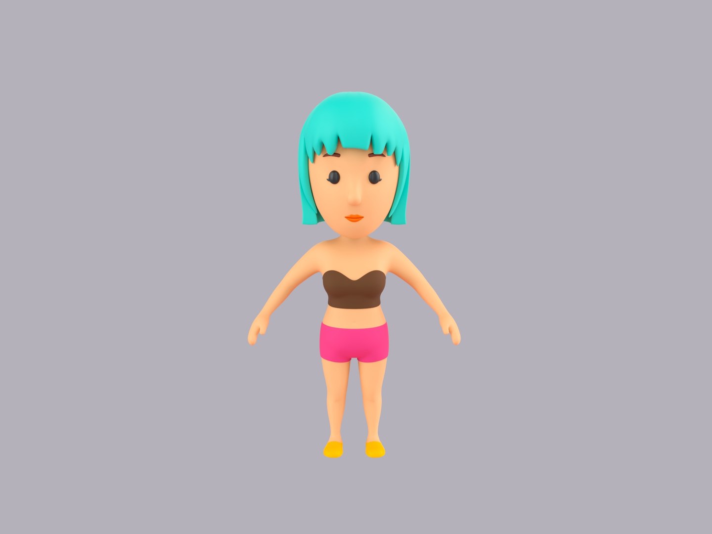 3D Cartoon Female Character Rigged 098 Model - TurboSquid 2383460