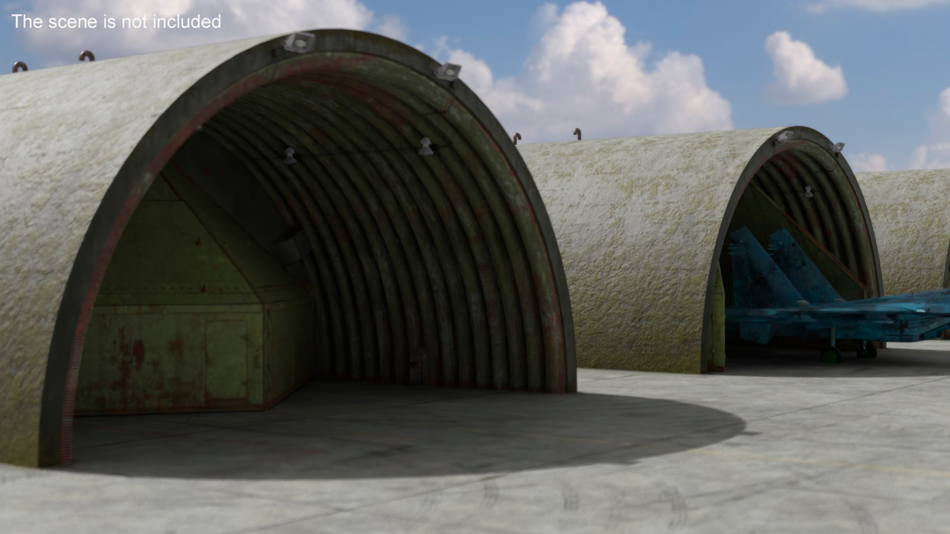 3D Abandoned Aircraft Shelter Closed - TurboSquid 2342555